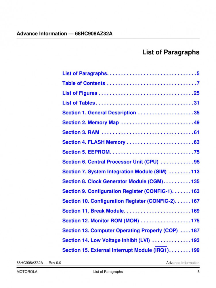 MC908AZ32ACFU document page 5
