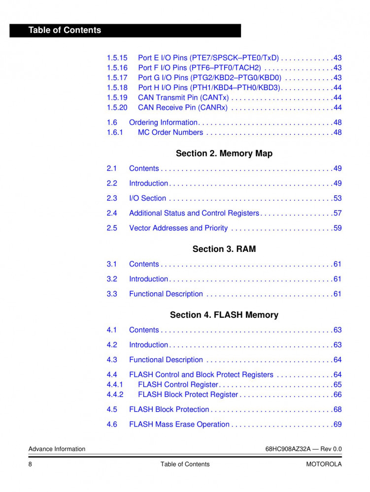 MC908AZ32ACFU document page 8