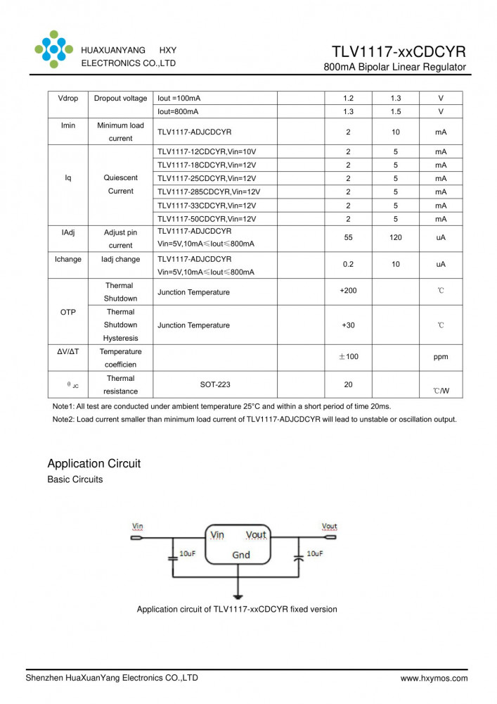 TLV1117 datasheet page 4