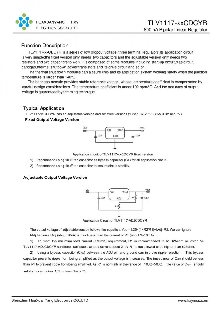 TLV1117 datasheet page 5