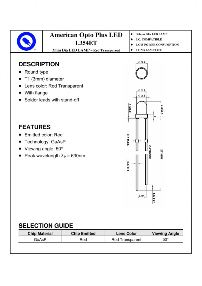 L354ET datasheet page 1