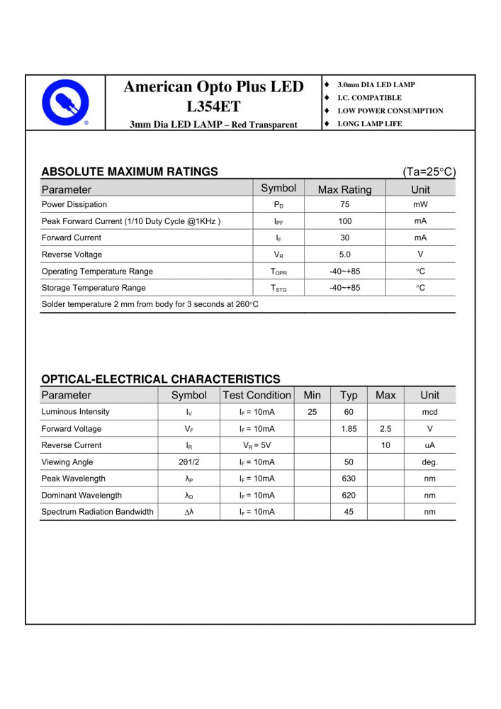 L354ET datasheet page 2