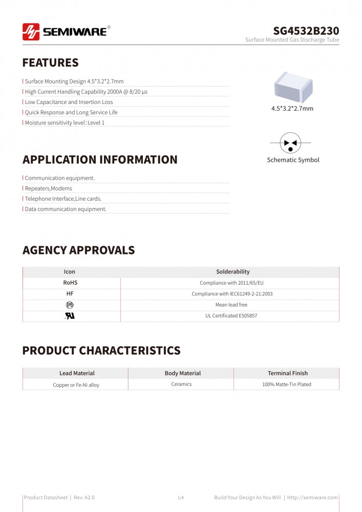 SG4532B230 datasheet page 1