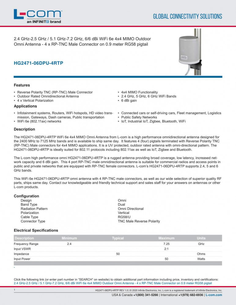 HG2471-06DPU-4RTP product documentation page 1