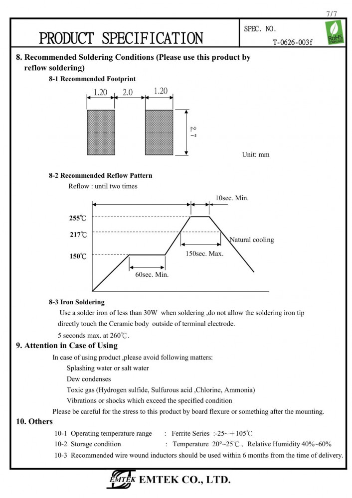 LSF1210-8R2J-T specification page 8