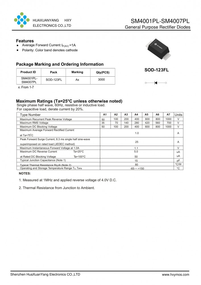 SM4007PL datasheet page 1