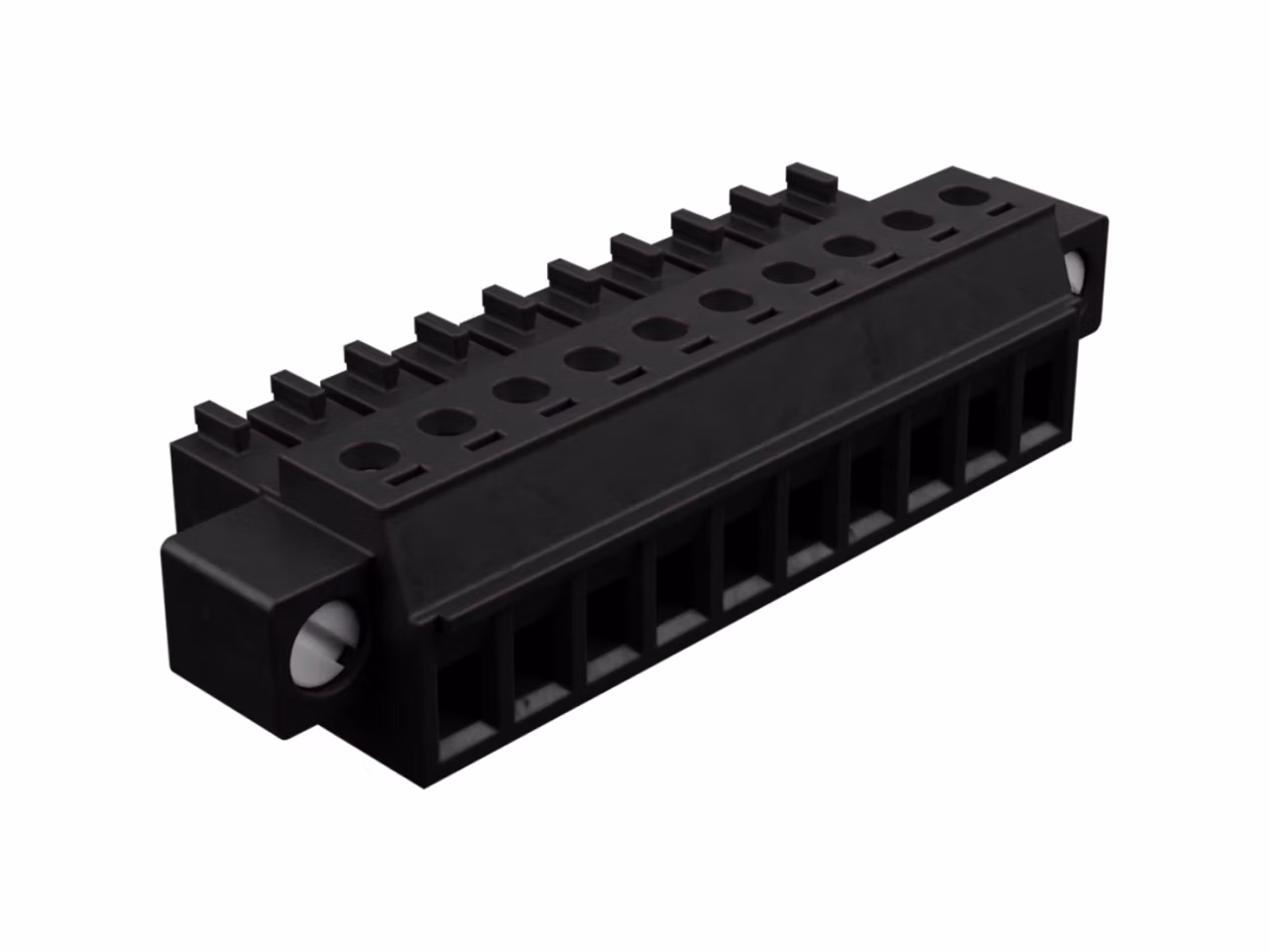 3.81mm Pitch Eurostyle Horizontal Plug, with Retention Screws and Reverse Imprinting, Gold (Au) Plated, Black, 10 Circuits for sale