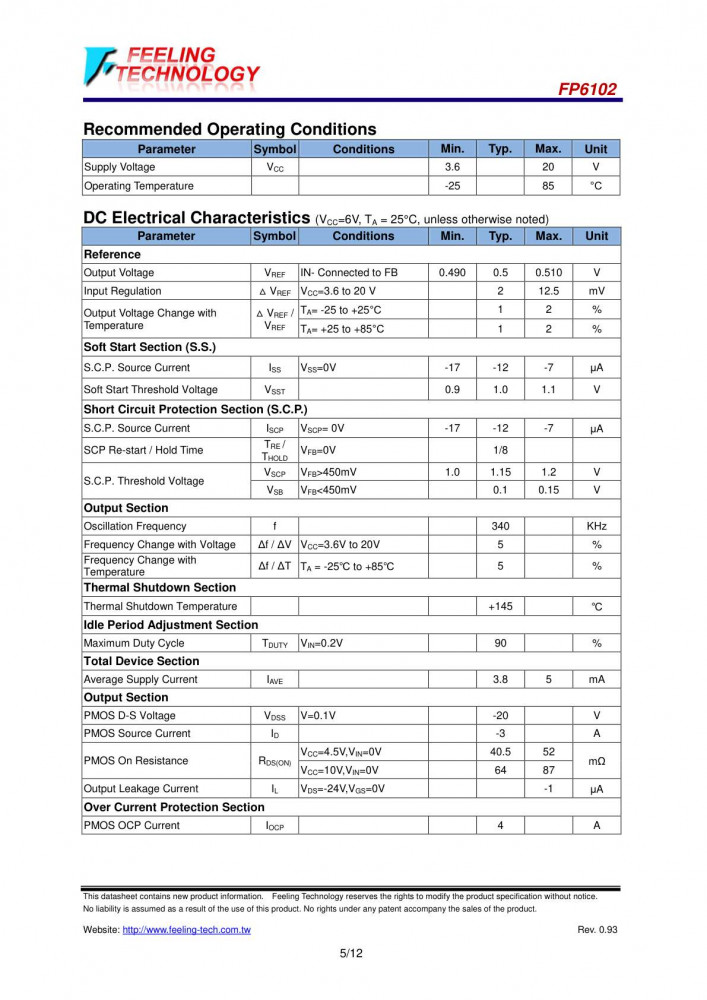 FP6102DR-LF datasheet page 5