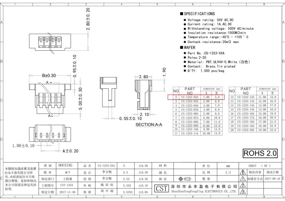 CST CS-1253-02A product drawing page 1