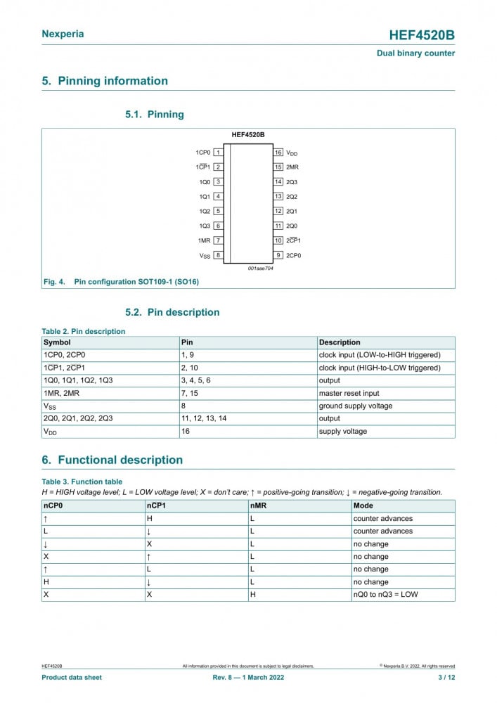 HEF4520BT datasheet page 3