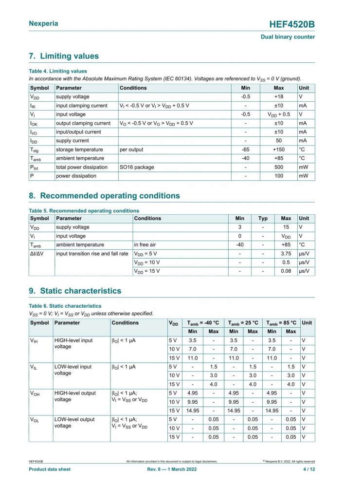 HEF4520BT datasheet page 4