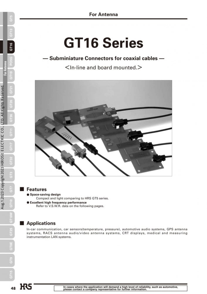 GT16 series document page 1