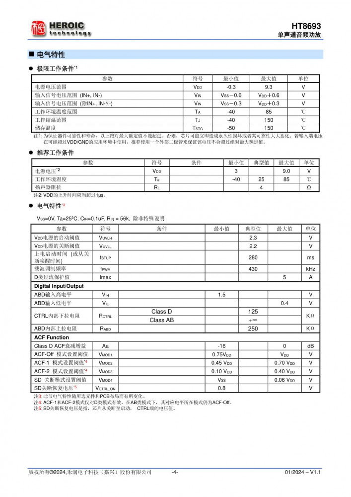 HT8693B5SPER datasheet page 4