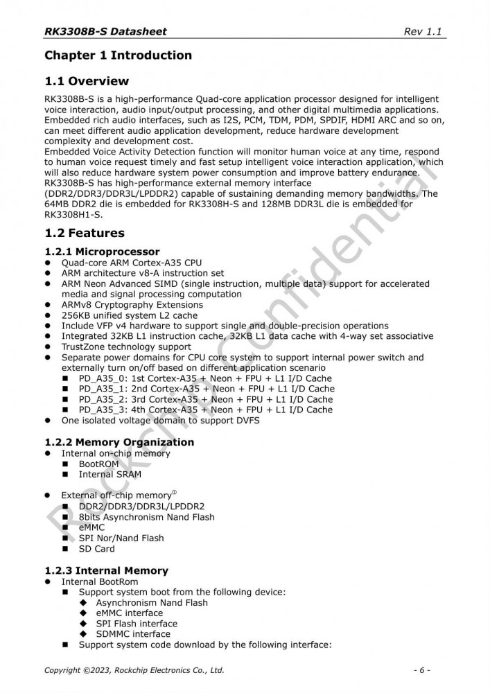 RK3308B-S datasheet page 6
