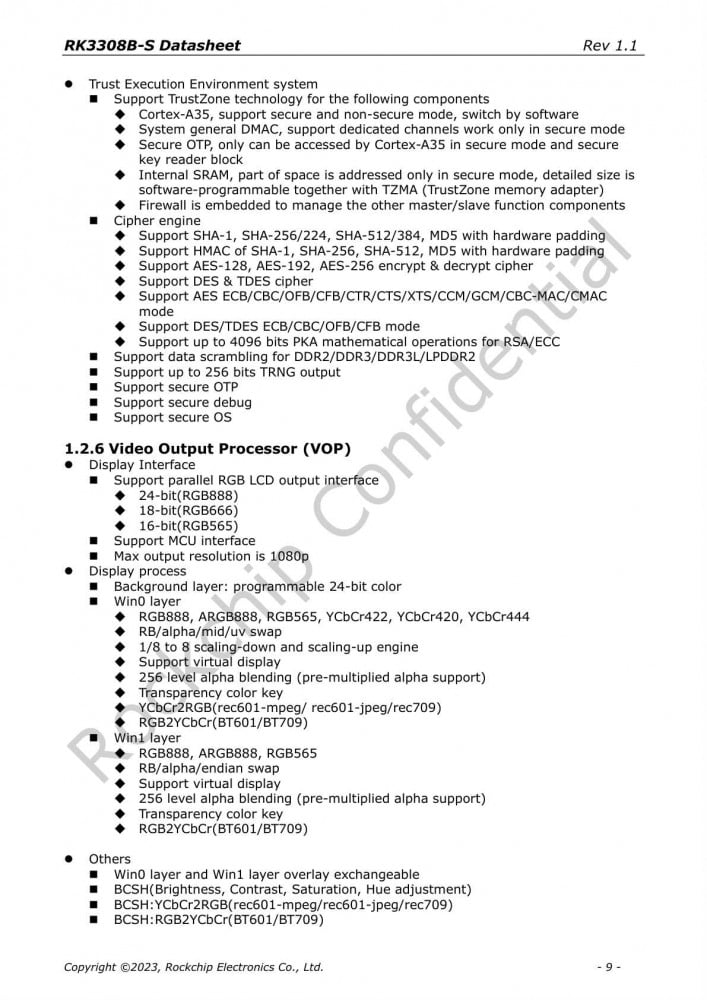 RK3308B-S datasheet page 9
