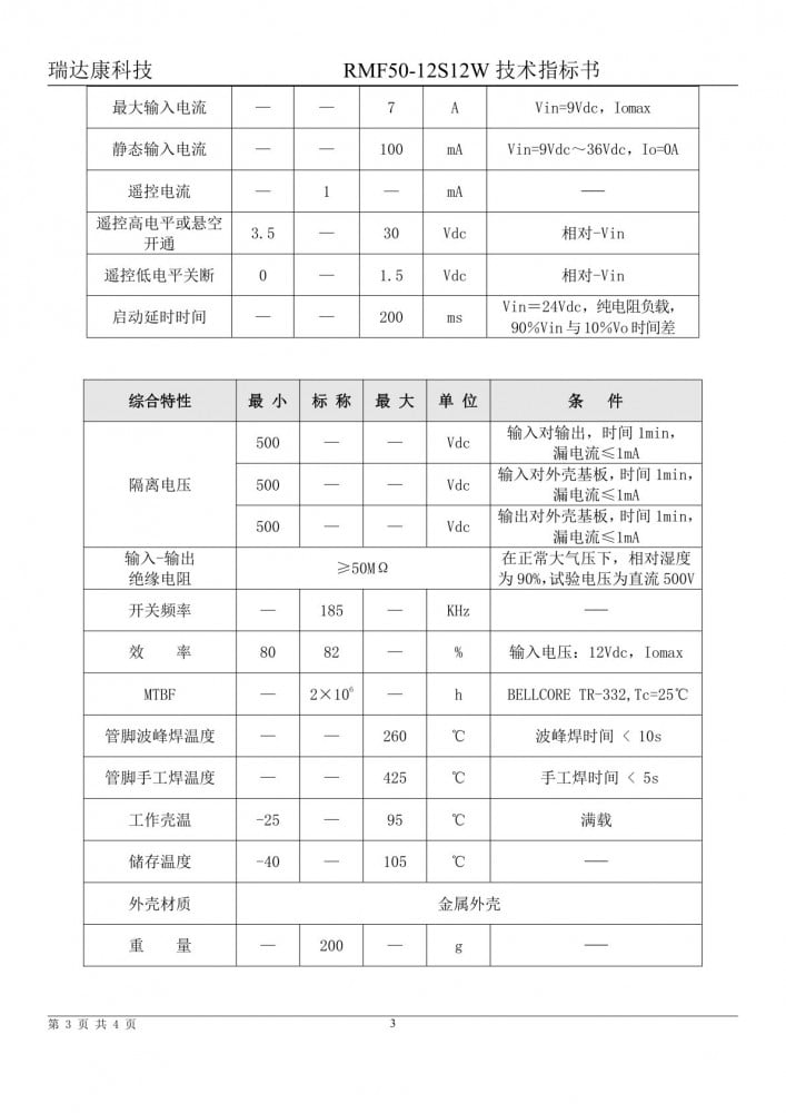 RMF50-12S12W datasheet page 3