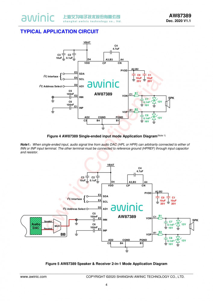 AW87389FCR datasheet page 4