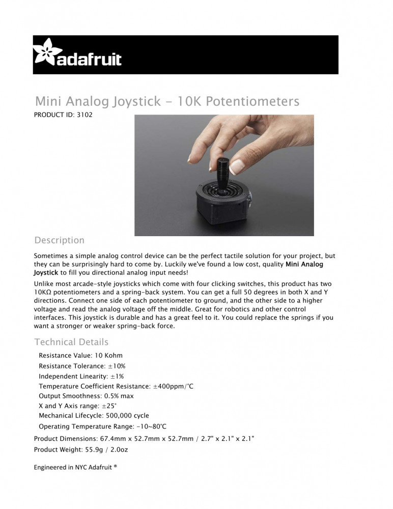 Adafruit 3102 technical document preview
