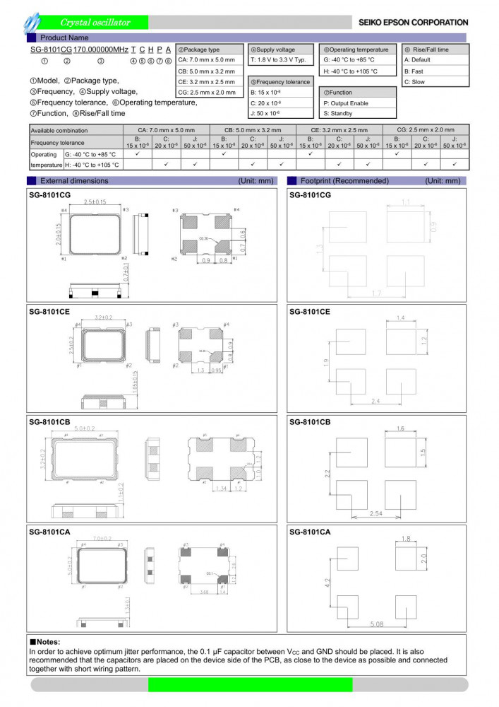 SG-8101CA technical document page 2