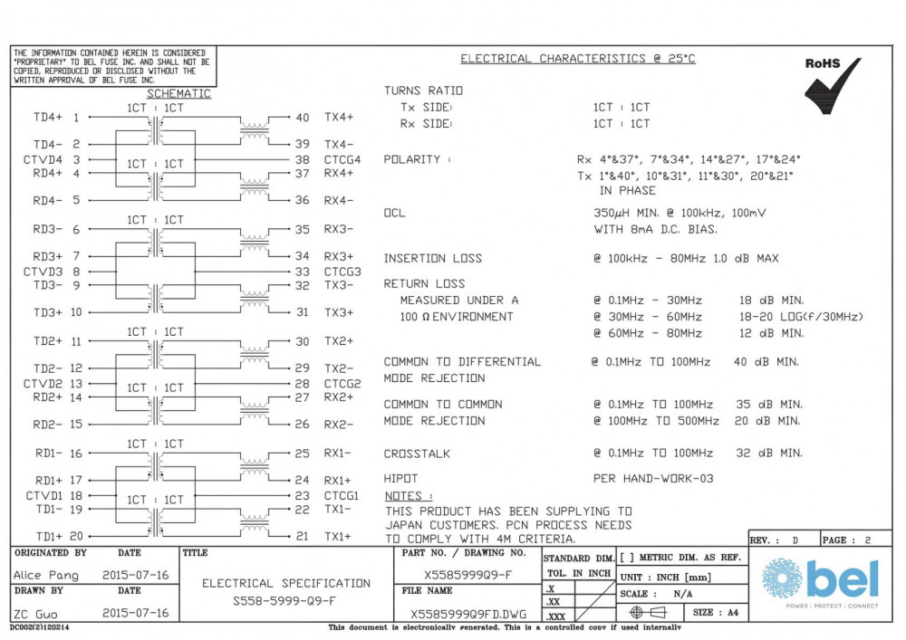 S558-5999-Q9-F electrical specification drawing