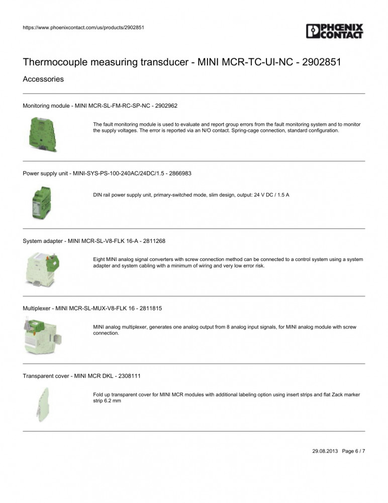 Phoenix Contact 2902851 technical document page 6