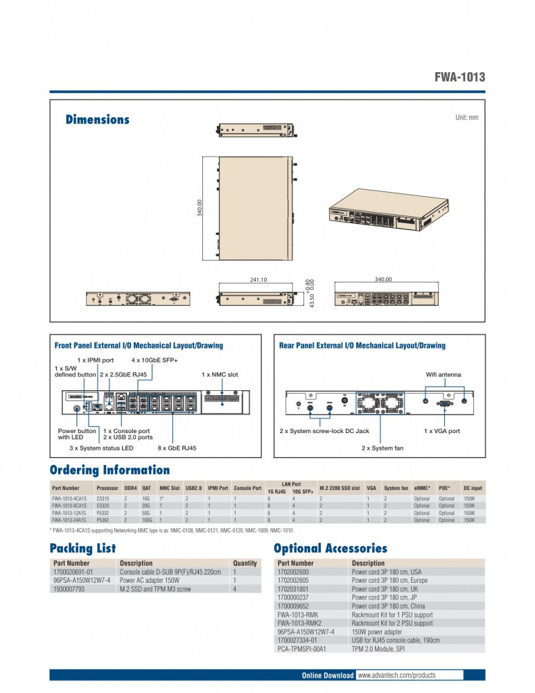 FWA-1013 product documentation page 2