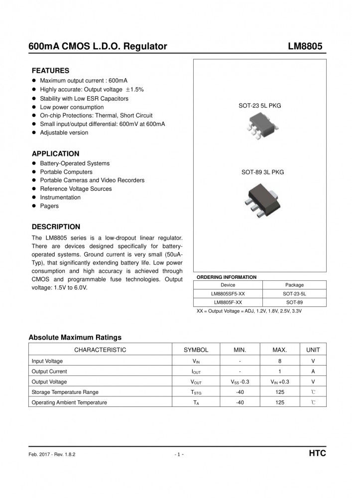 LM8805 datasheet page 1