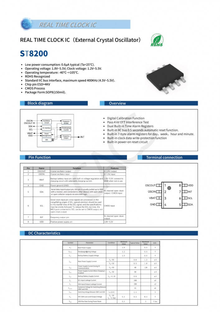 A-crystal ST8200 technical document page