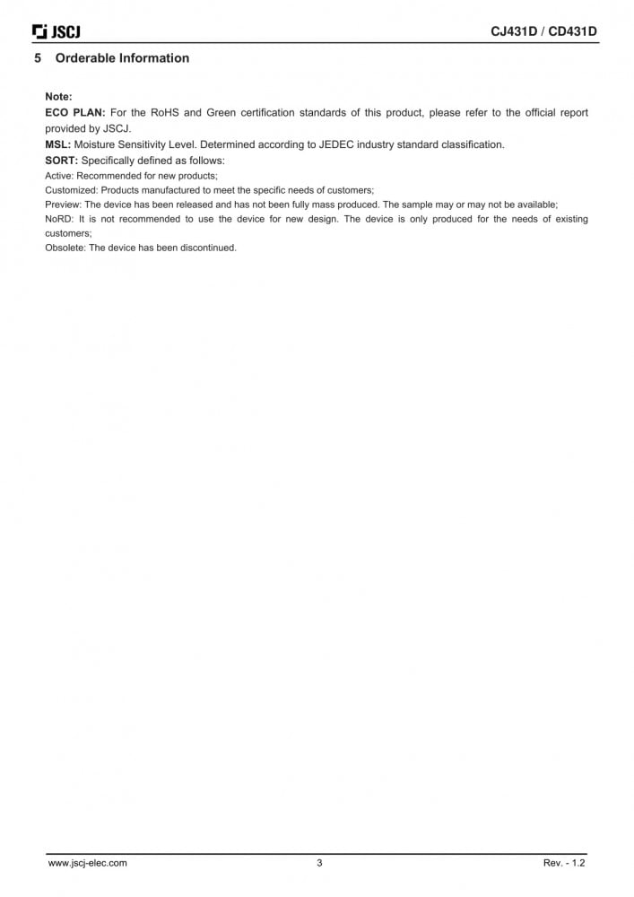 CJ431D datasheet page 3