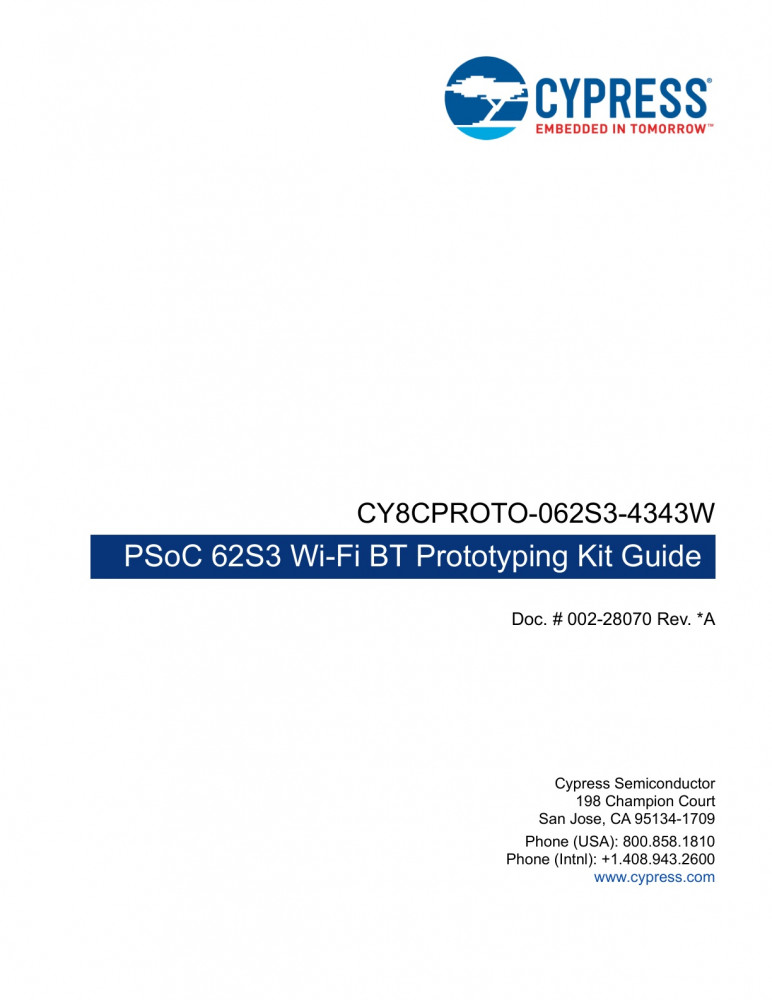 CY8CPROTO-062S3-4343W guide page 1