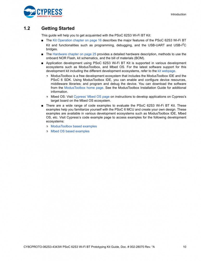 CY8CPROTO-062S3-4343W guide page 10