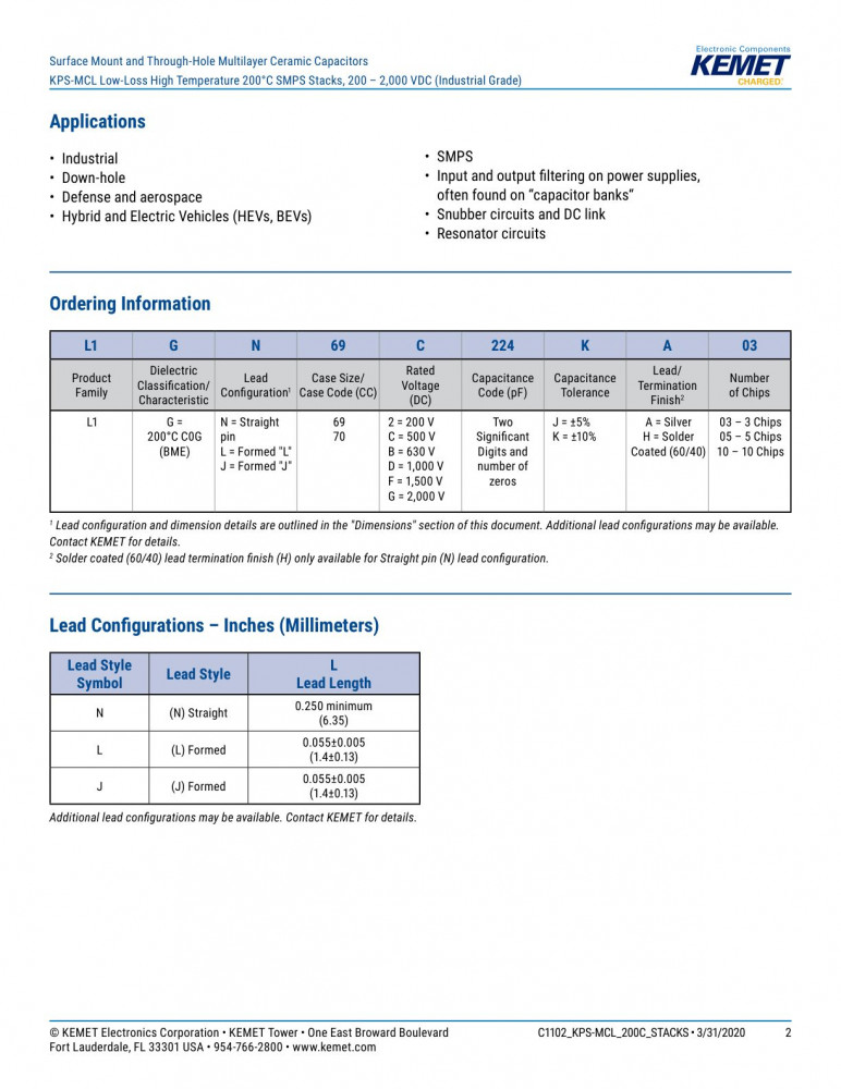 KEMET technical document page 2