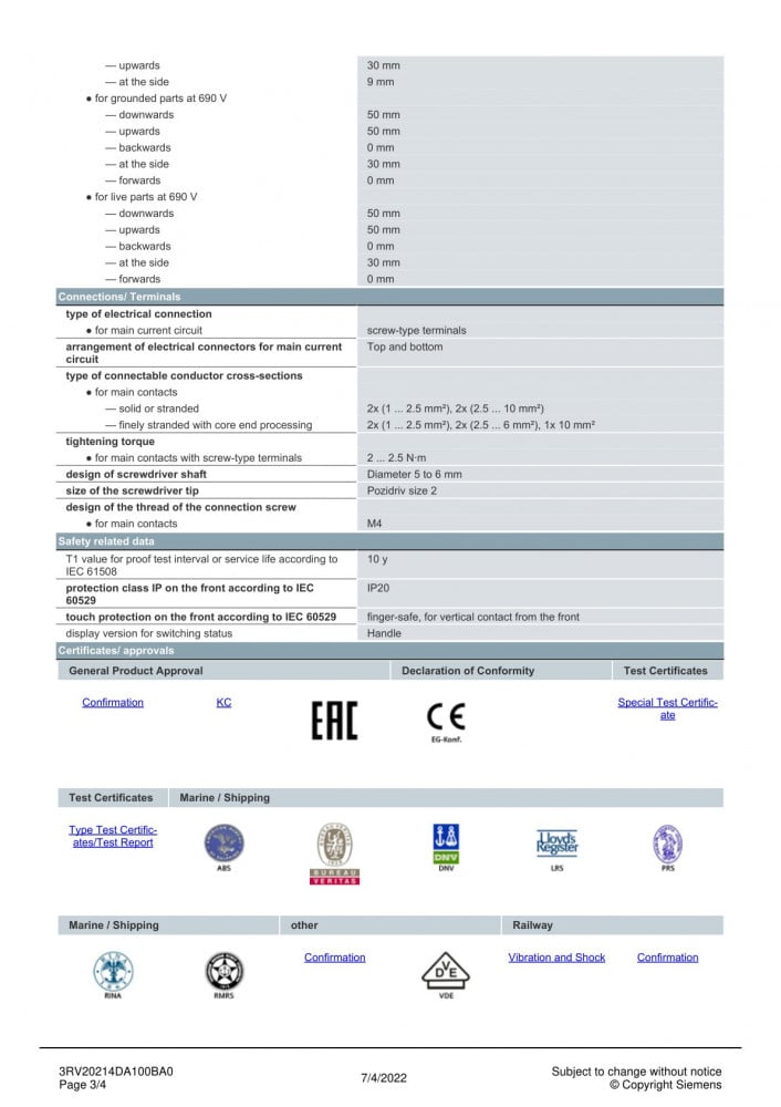 SIEMENS 3RV20214DA100BA0 datasheet page 3