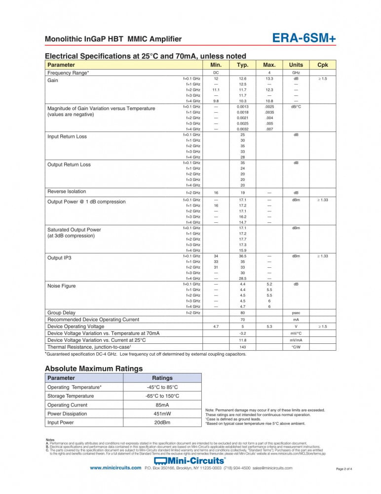 ERA-6SM+ datasheet page 2