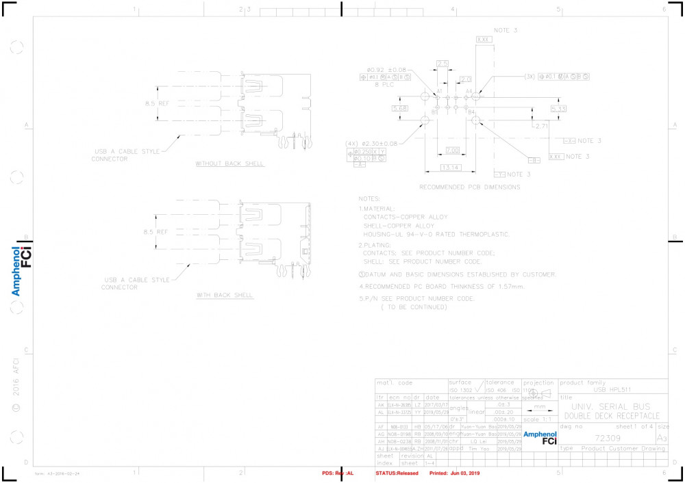 Amphenol 72309 drawing sheet 1