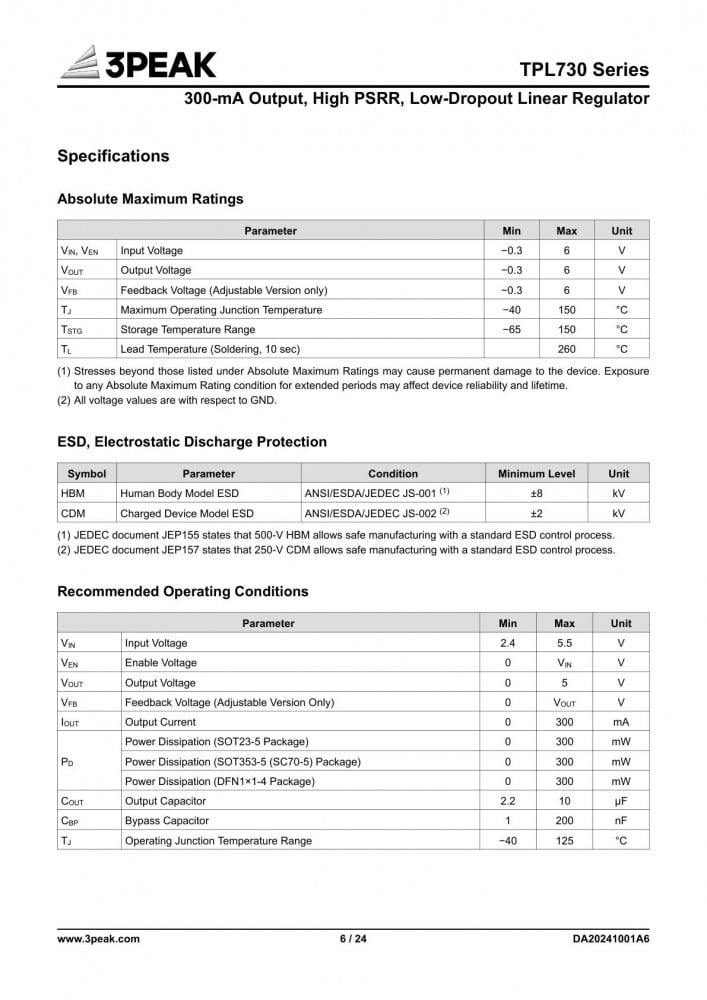 TPL730 datasheet page 6