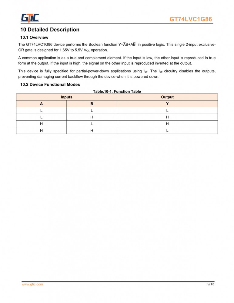 GT74LVC1G86S5 datasheet page 10