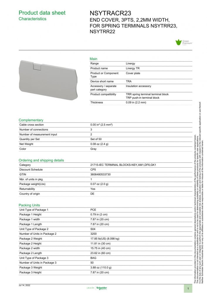 NSYTRACR23 technical document page 1