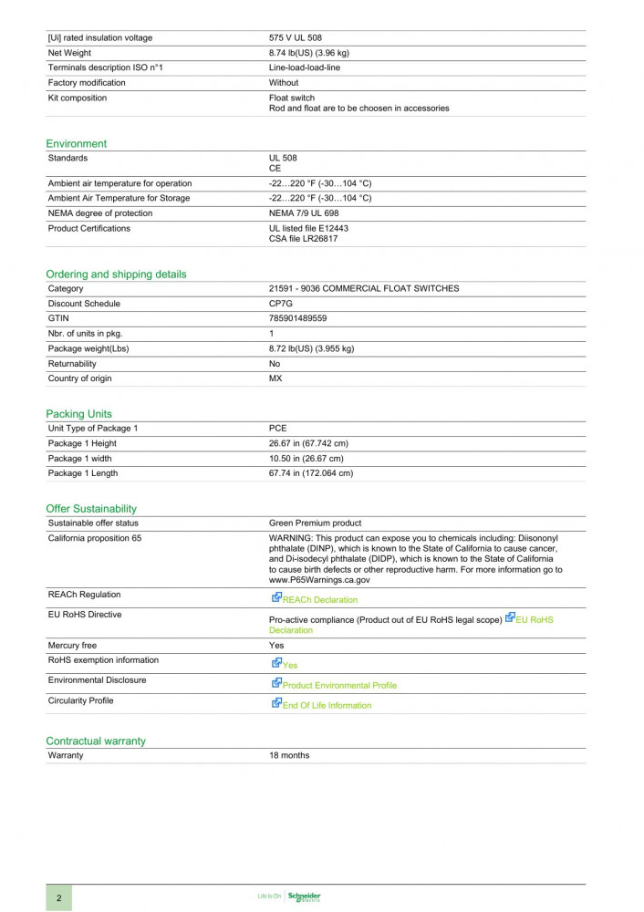9036GR1 technical document page 2