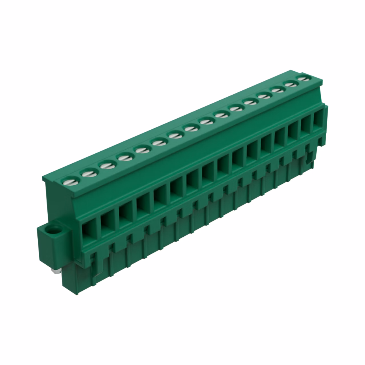 5.00mm Pitch Eurostyle Vertical Plug, with Retention Screws, Front Wire Entry, Green Housing, 16 Circuits for sale