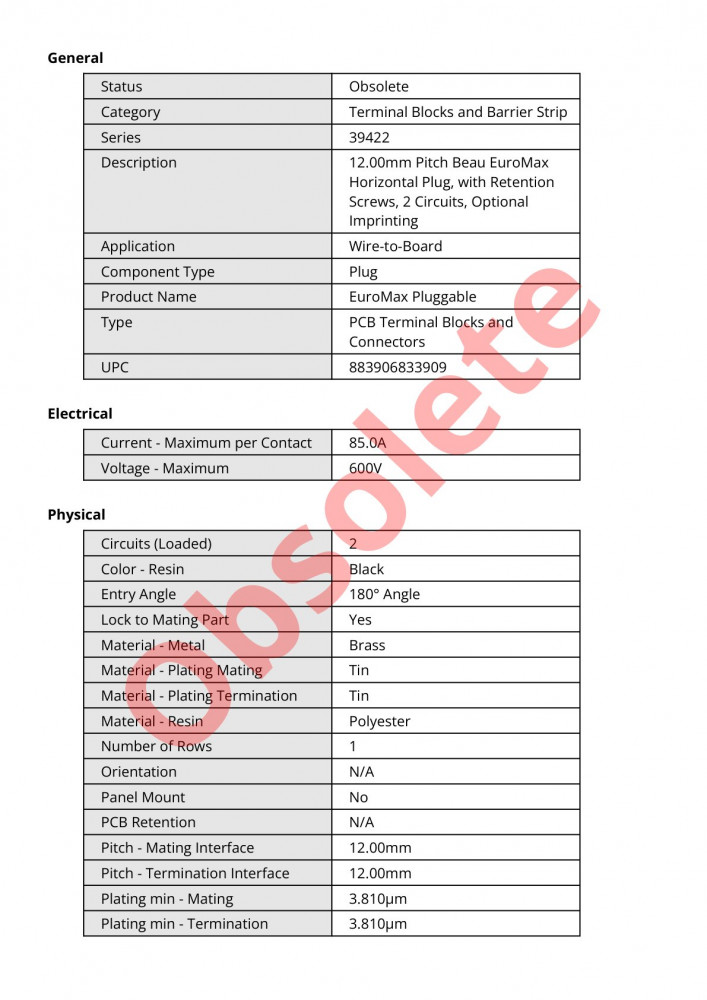 Technical document image 2 for MOLEX 394222002