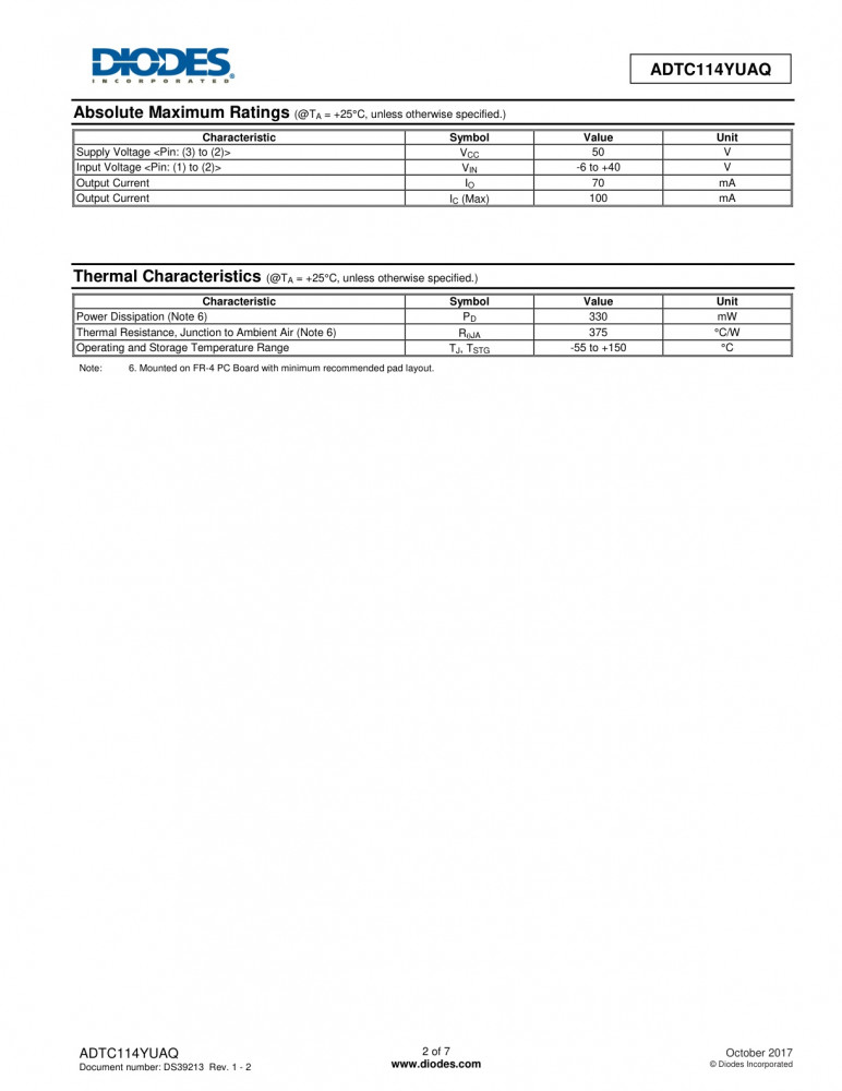 ADTC114YUAQ-7 datasheet page 2