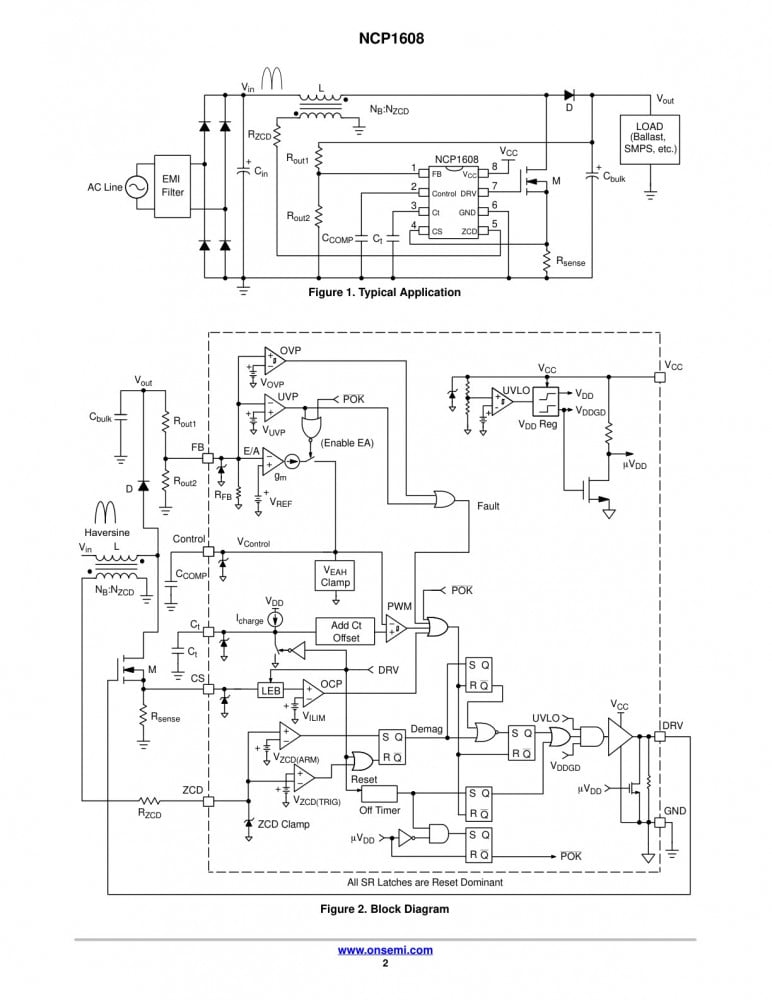 NCP1608 documentation page 2