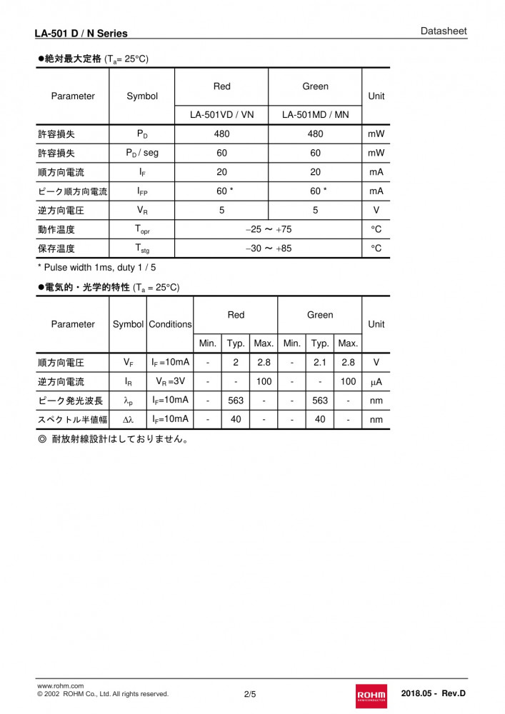 LA-501MD technical document page 2