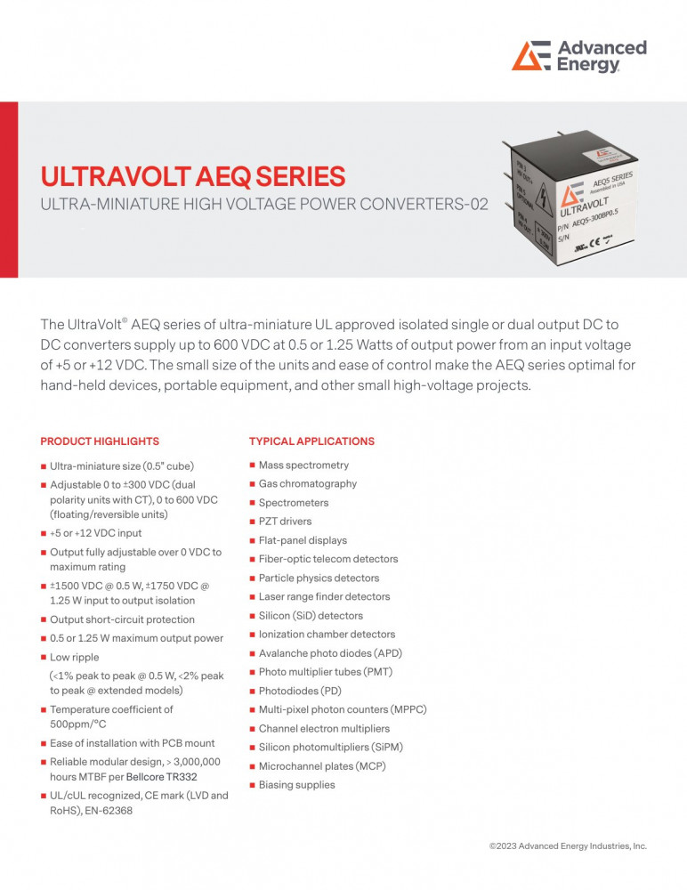 AEQ series datasheet page 1