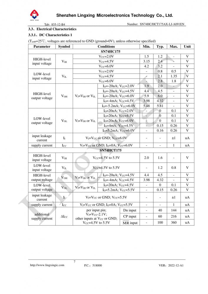 SN74HC175N(LX) datasheet page 10