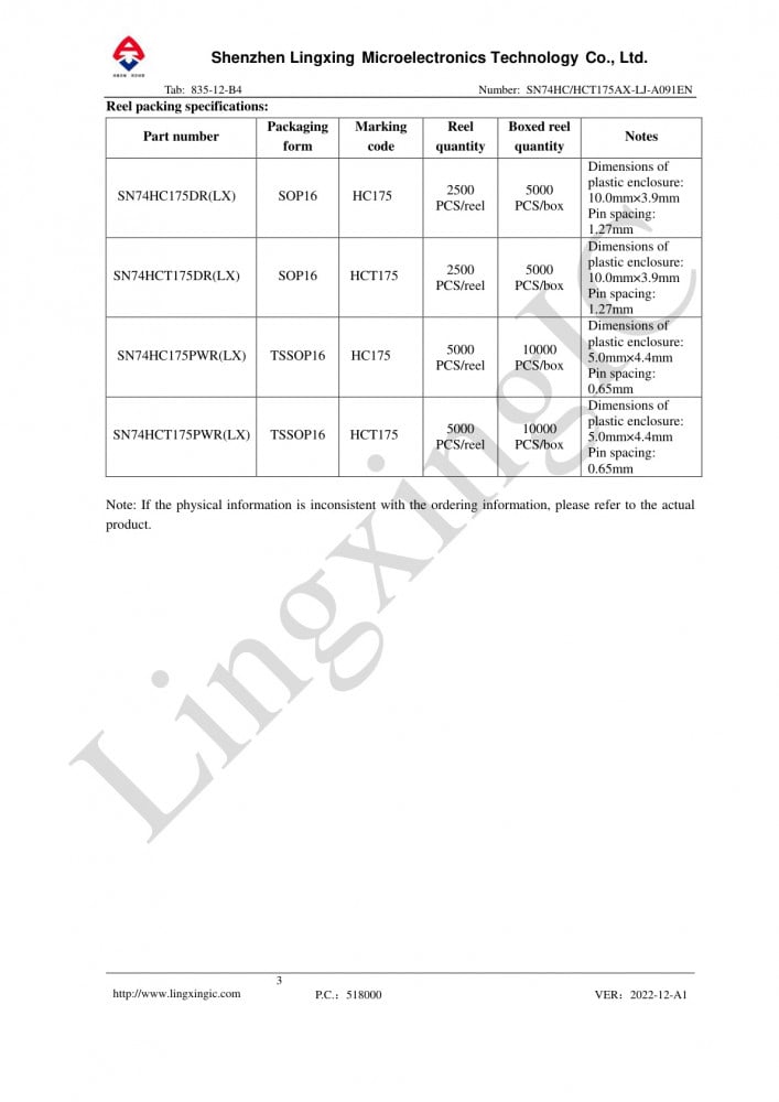 SN74HC175N(LX) datasheet page 6