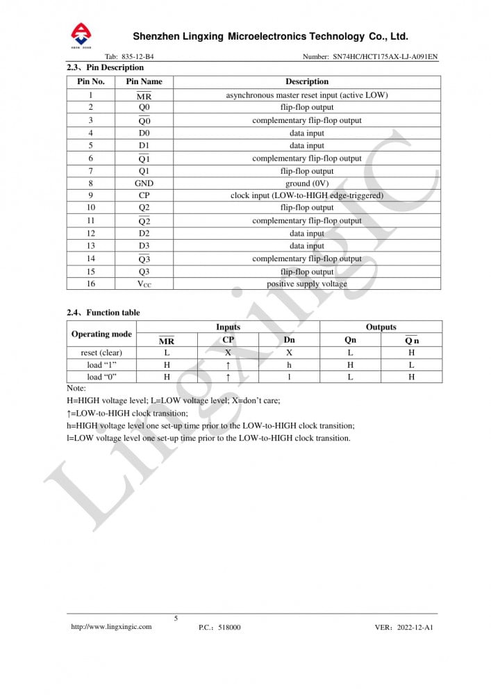 SN74HC175N(LX) datasheet page 8