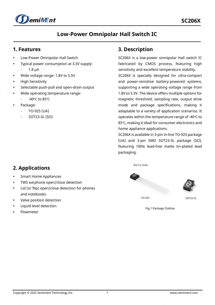 SC2061 datasheet page 1