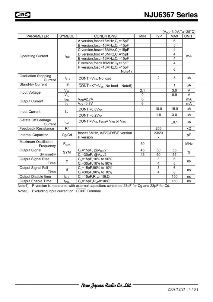 NJU6367 technical document page 4